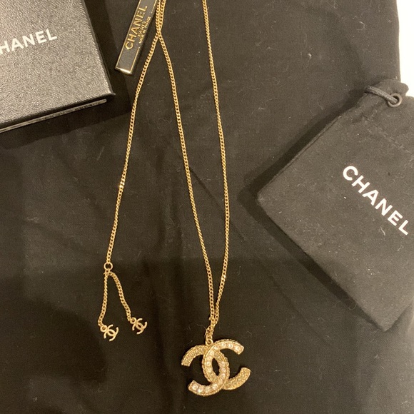CHANEL | Jewelry | Chanel Big Swarovski Crystal Cc Trois 3 Way Pendant ...